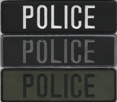 POLICE vest patch, 7" x 2" full hook backing - ASST COLORS | eBay