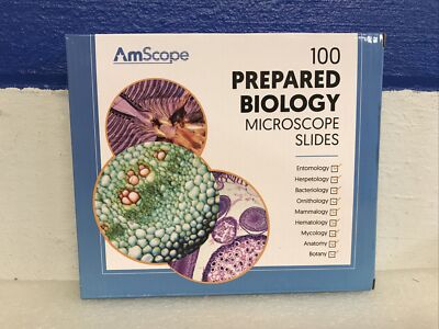 AmScope PS100B Prepared Biology Microscope Slides 100 Total Slides New ...