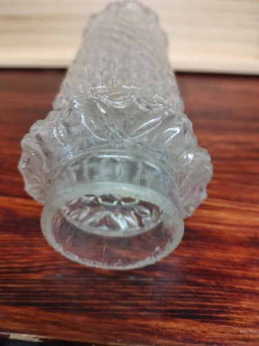 Vtg Art Deco Torpedo Bullet Skyscraper 8" Clear Glass Diamond Pattern ...