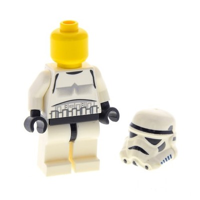 1x LEGO Minifigure Star Wars Imperial Stormtrooper White Head Yellow ...
