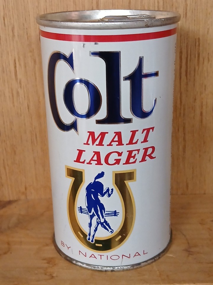 Colt Malt Lager Beer Can Zip Top INTACT Bottom Opened Semi Rare | eBay