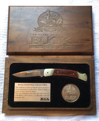 2002 Vintage 501 Buck Knife 100 Years Centennial Anniversary Set Coin ...