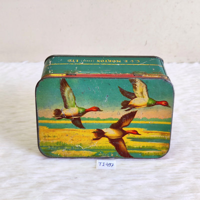 1950s Vintage Birds Flying Graphics Morton Toffee Advertising Tin Box ...