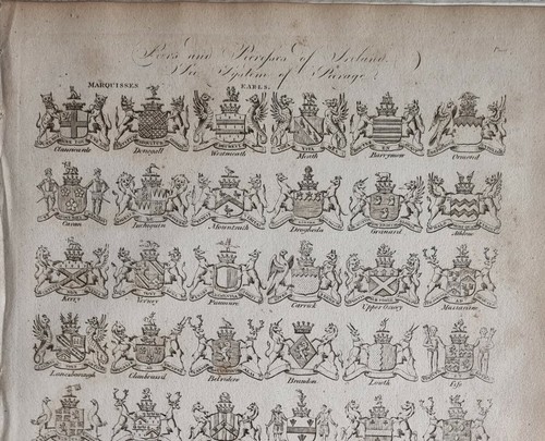 c1795 ANTIQUE PRINT PEERAGE SCOTLAND EARLS MARQUISSES BRANDON LOWTH ...