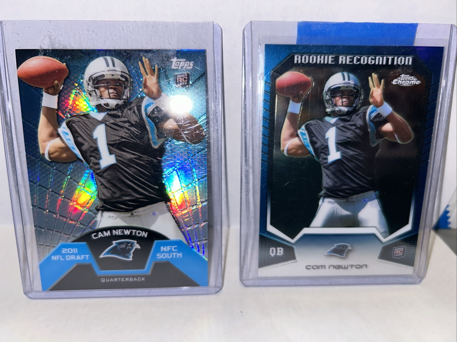 CAM NEWTON 2011 Topps NFL DRAFT #TMB-1 ROOKIE RC Card Panthers 2 Card ...