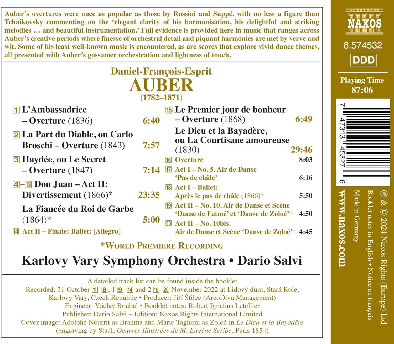 Auber: Overtures, Vol. 6 by Auber / Salvi / Karlovy Vary Symphony ...