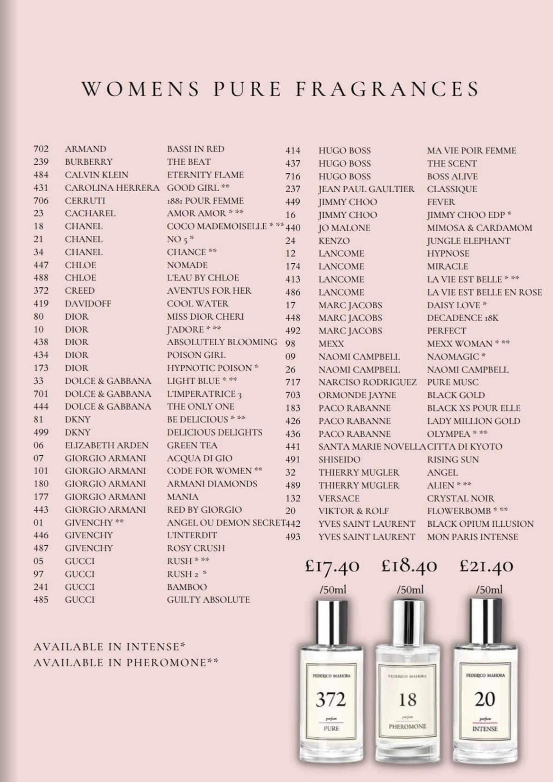 fm pure perfume let me now won't one you would like to order and ask ...