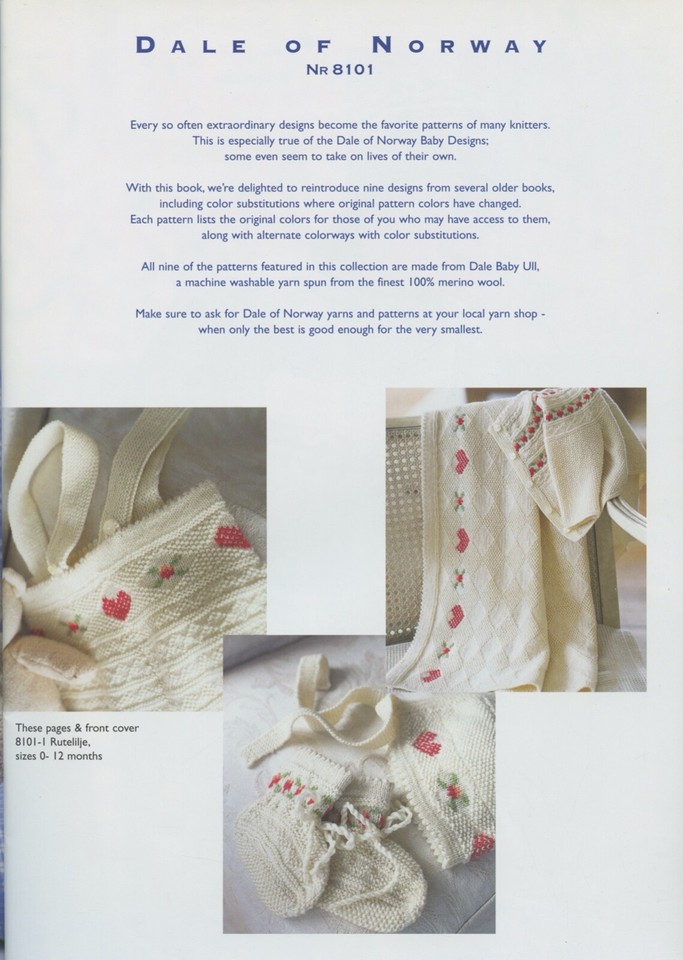 Dale of Norway Knitting Pattern Book Nr 8101 Favorite Baby Designs 0 ...