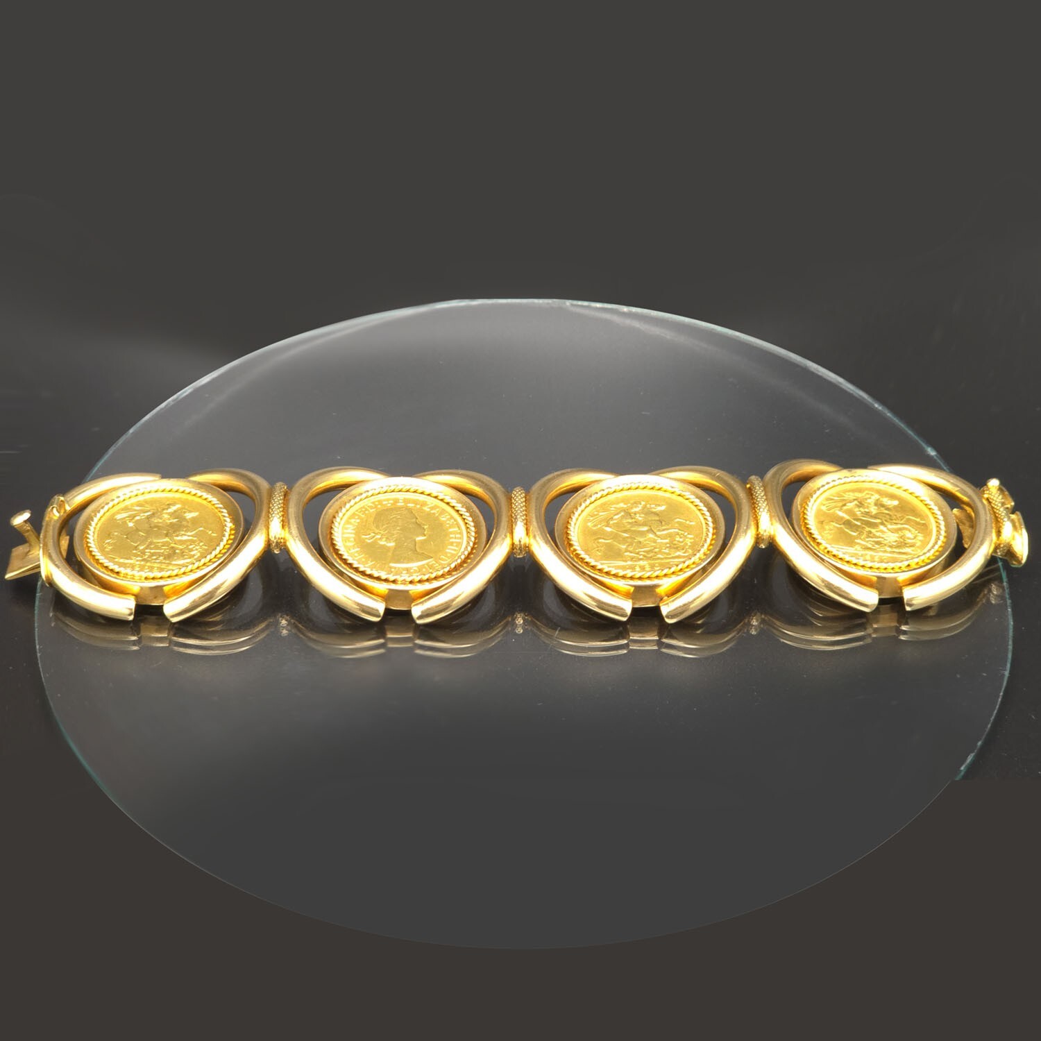 18K Gold British Full Sovereign Coins Bracelet | Bezel Set | eBay
