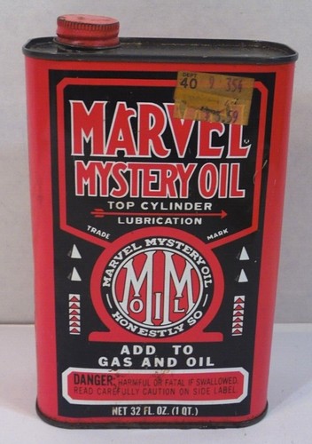 Vintage "Marvel Mystery Oil" 32 oz. can Great Color Red Bar Code | eBay