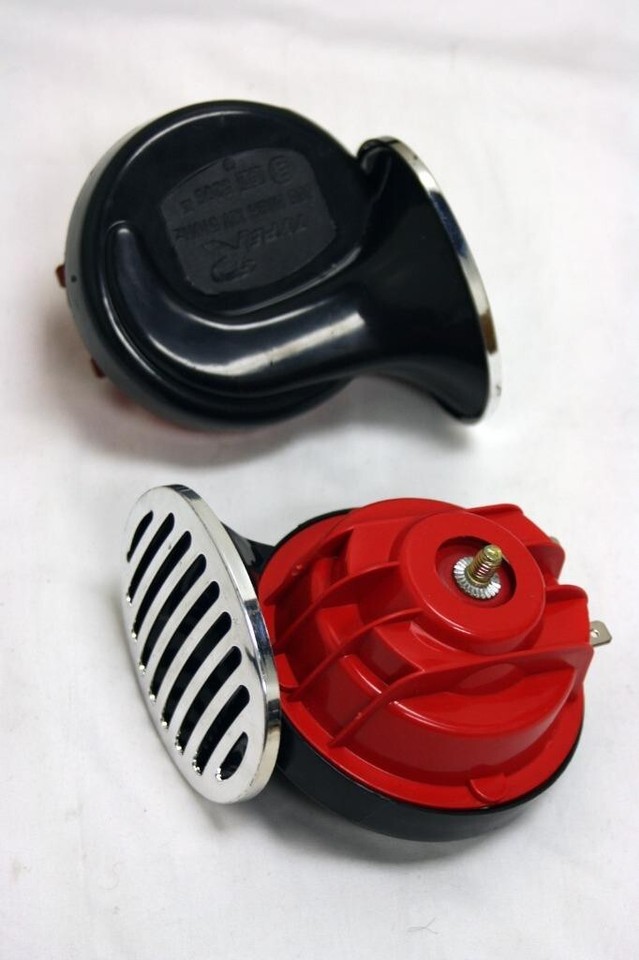 LOUD Red Hi Low Street Hot Rod Rat Rod Horn Set FACTORY 2NDS Horns Nice ...