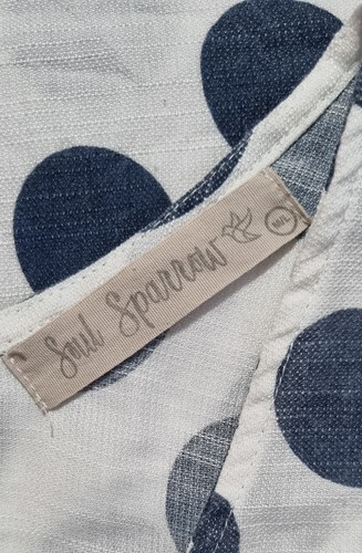 SOUL SPARROW Ladies Blue & White Polka Dot Casual Top~Size ML~3/4 ...