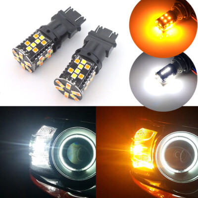 2 No Hyper Flash No Resistor 3157 3757AK Switchback LED Turn Signal ...