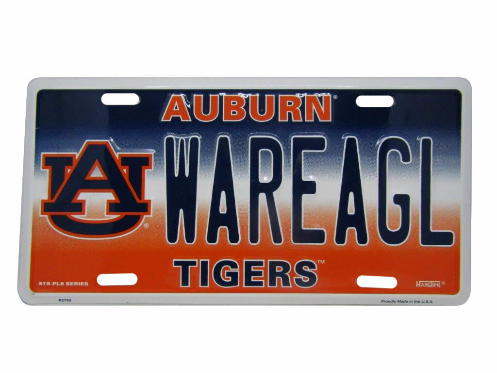 Auburn Univ. AU WAREAGL Tigers Football 6"x12" Aluminum License Plate ...