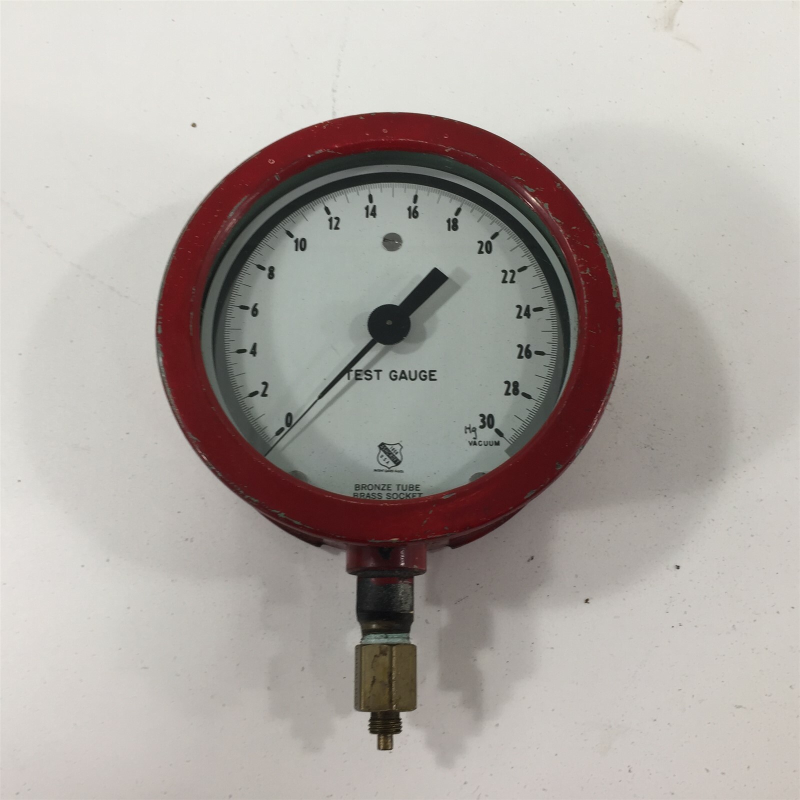 Ashcroft 30 in Hg Test Gauge 0.1" Subdivided Bronze Tube Brass Socket ...
