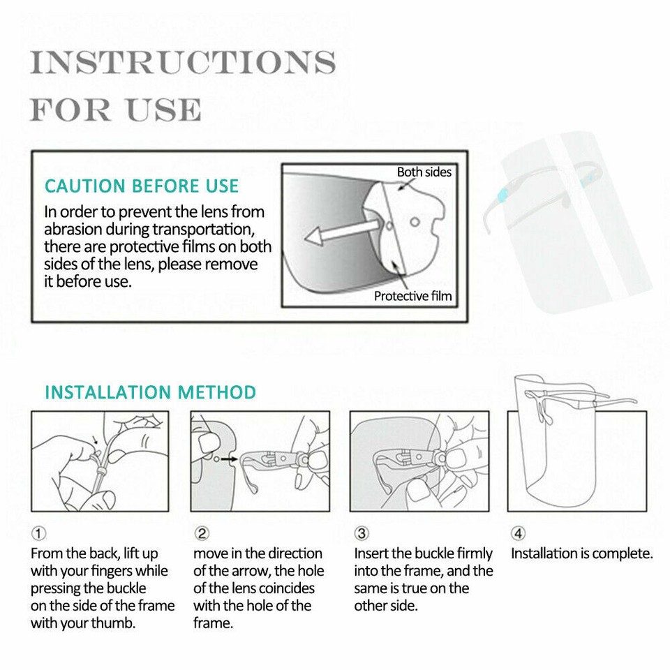 Glasses frame base Lightweight, easy-to-wear full face shield ...