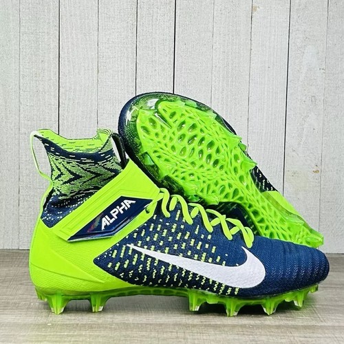 NIKE ALPHA MENACE ELITE 2 FOOTBALL CLEATS SIZE 10.5 NAVY BLUE GREEN ...
