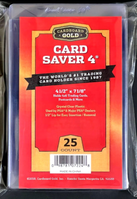 25 New Cardboard Gold Card Saver 4 Semi Rigid For PSA BGS Grading ...