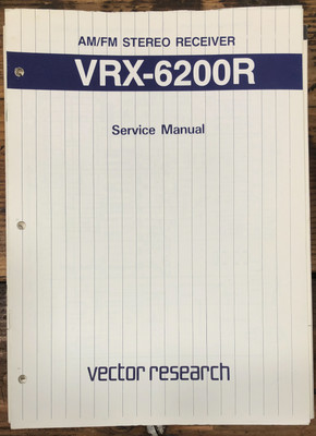 Vector Research VRX-6200R Receiver Service Manual *Original* | eBay