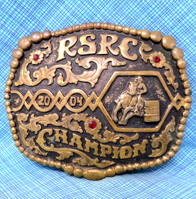 RSRC Rusty Spurs Rodeo Club 2004 Barrel Racing Champion Belt Buckle ...