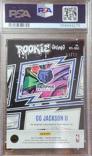2023 Phoenix GG Jackson II ROOKIE SIGNS GOLD AUTO /10 PSA 9 POP 2 NONE ...