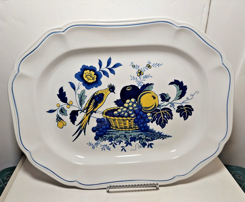 Spode Blue Bird Fine Stone China England 14 inch Oval Serving Platter ...