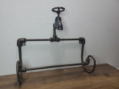 Rustic Farmhouse Bath And Kitchen Towel Holder Metal WATER SPICKET ...