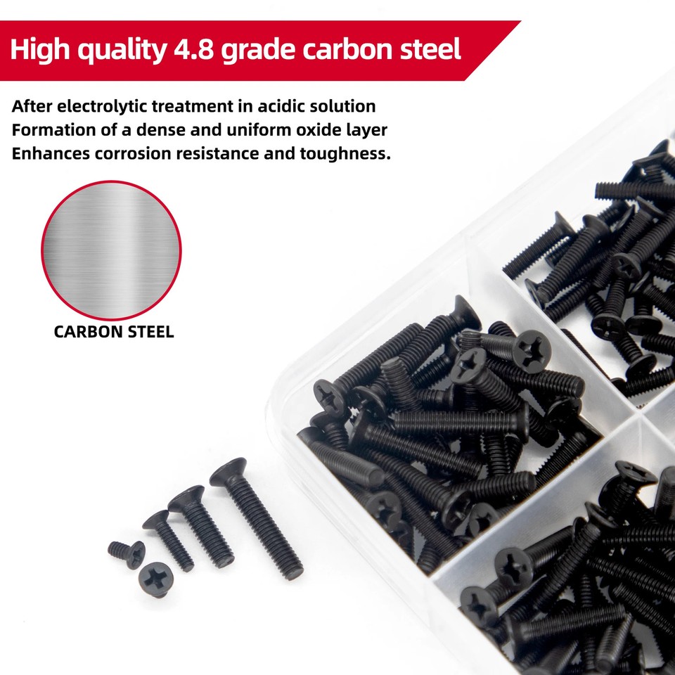 860 PCS Small Computer Screws Assortment Kit, Black Tiny Eyeglass ...