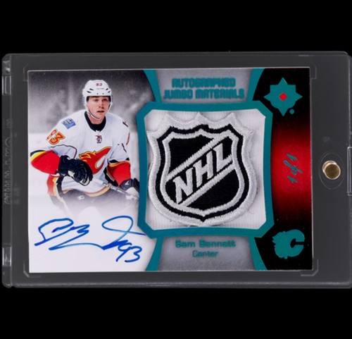 2015 Ultimate Collection Jumbo Sam Bennett 1/1 NHL SHIELD LOGO ROOKIE ...