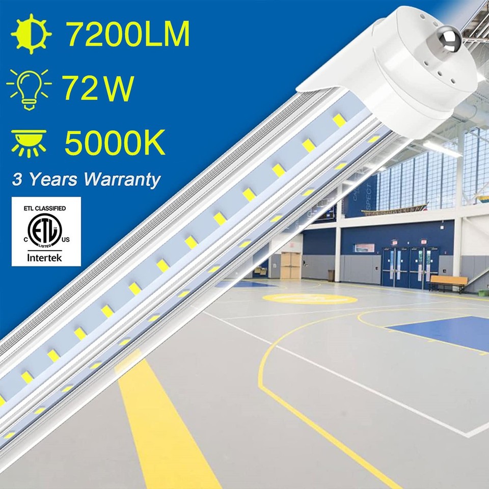 12 Pack T8 8FT LED Tube Light Bulbs Single Pin FA8 72W F96T12 LED Shop ...