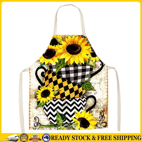 Sunflower Plaid Linen Apron 68x55cm *AU | eBay Australia