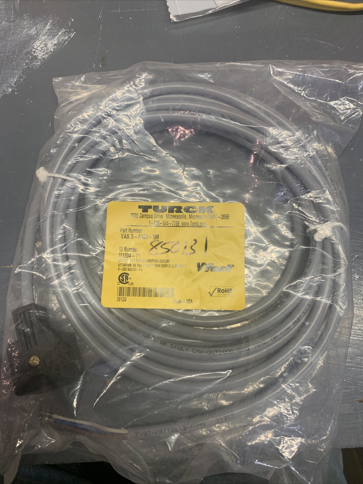 New Turck Cable VAS 3-A580-5M FREE SHIPPING | eBay