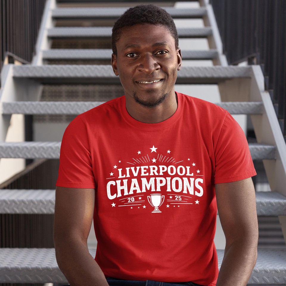 Liverpool Champions Mens T Shirt 2025 Scousers Celebration Merseyside ...
