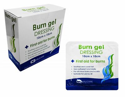 10cm x 10cm Burn Gel -Sterile Soothing Cooling Gel for Burns Scalds ...