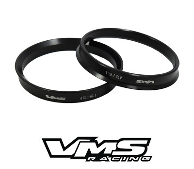 x2 VMS RACING HUB CENTRIC CENTERING RINGS 73.1MM (WHEEL) TO 67.1MM (HUB ...