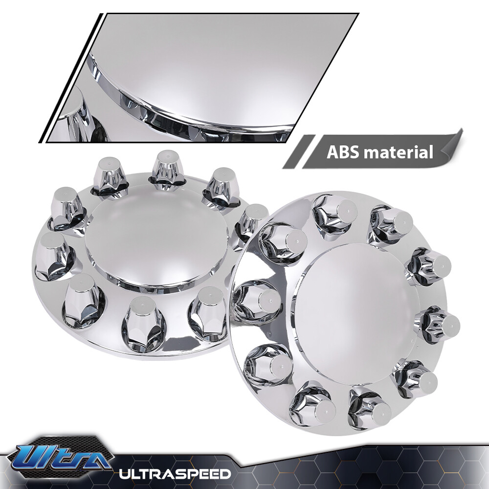 Front Wheel Hub Caps Center Hub Axle Covers Kit Fit For 22.5" and 24.5 ...