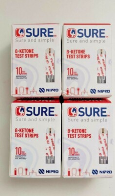4Sure B-Ketone Blood Glucose Diabetic Testing Test Strips - Nipro - 4 ...