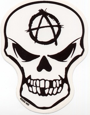 Anonymous ANARCHY SKULL Skateboard ANARCHIST Sticker REBEL Computer ...