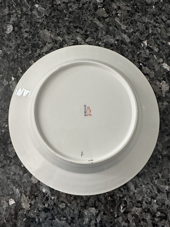 KPM BERLIN PORCELAIN KURLAND PATTERN DECOR 41 LARGE RIMMED SOUP BOWL ...