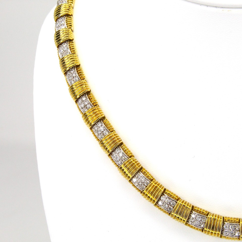 ROBERTO COIN Appassionata Diamond Link Necklace 18" Inches 18K Yellow Gold | eBay