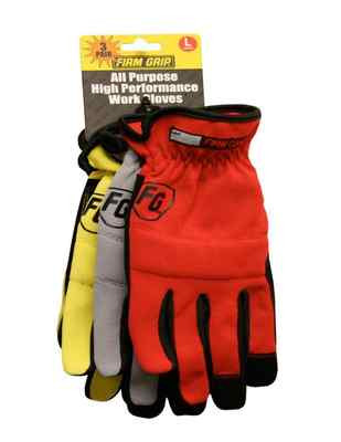 High Dex Safety Construction Gloves 3pack Size Large Firm Grip ...