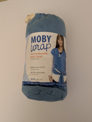 Moby Wrap Baby Carrier for Newborns To 35 Lbs Soft Natural Cotton /Blue ...