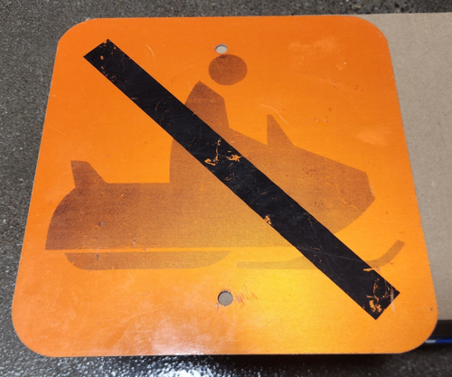 No snowmobiling , snowmobile trail sign, vintage 12x12, Aluminum | eBay