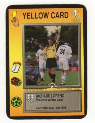 Soccer Card 1996. Yellow Card at Leichardt Oval (Richard Lorenc) | eBay