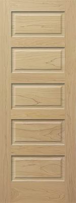 Poplar 5 Panel Equal Raised Panels Stain Grade Solid Core Interior Wood ...