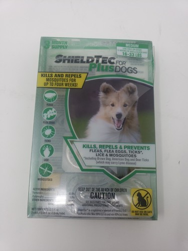 ShieldTec For Plus Dogs Medium 16-33LBS Prevents Fleas, Ticks, Lice ...