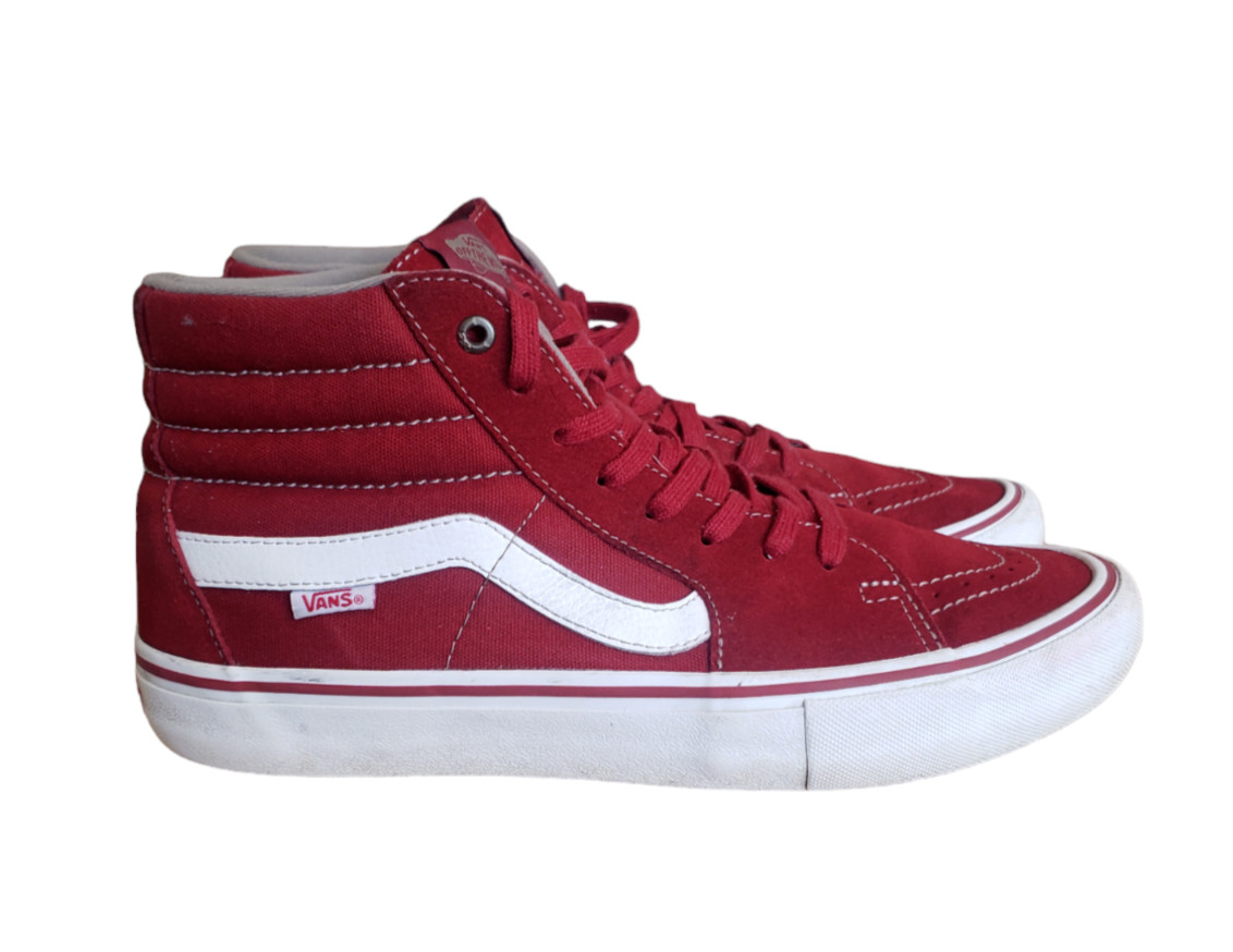 RARE Vans Sk8-Hi Pro Shoes In Red Dahlia Men's Size 1… - Gem