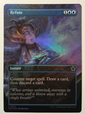 Refute *Borderless FOIL Common* Magic MtG x1 Foundations | eBay