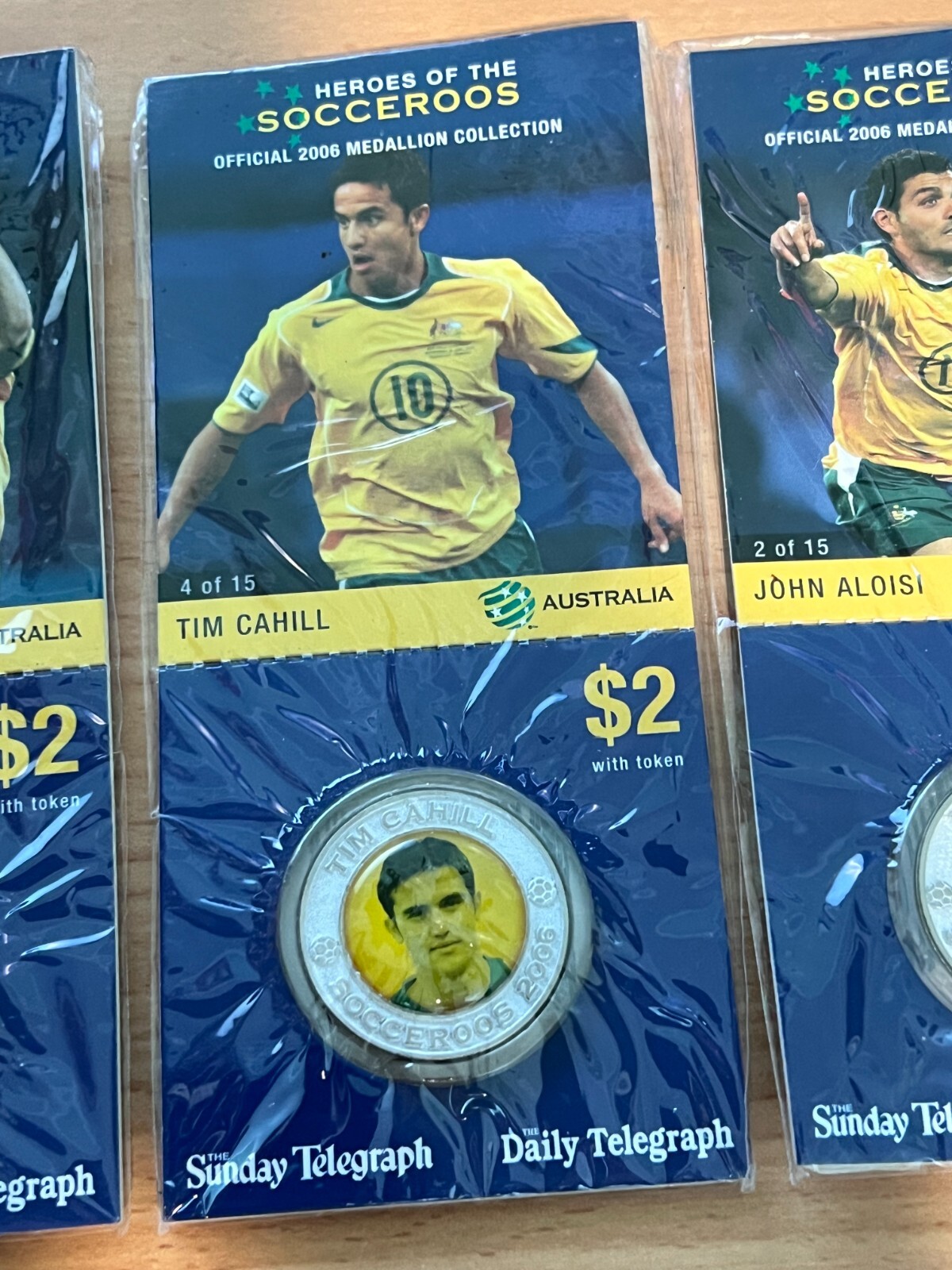 Socceroos Collectable x 5 Aloisi Cahill Moore Bresciano Culina ...