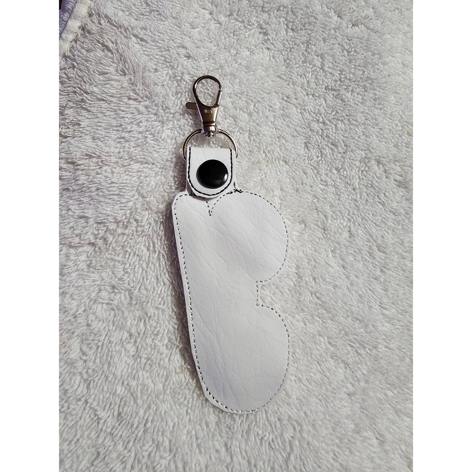 Initial Y Keychain Embroidered Letter Y Keyring Bag Charm Purple White ...